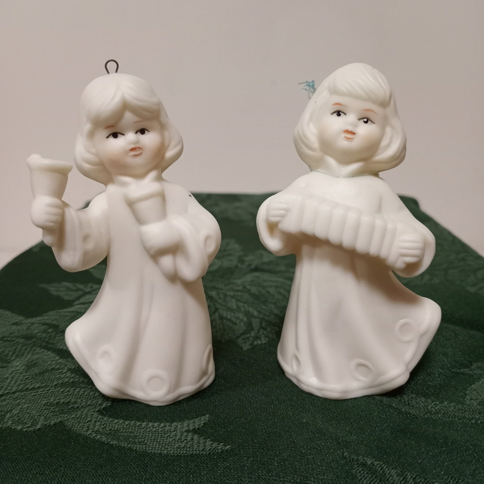 Set of Four Vintage Ceramic Angels With Musical Instruments, Christmas ...