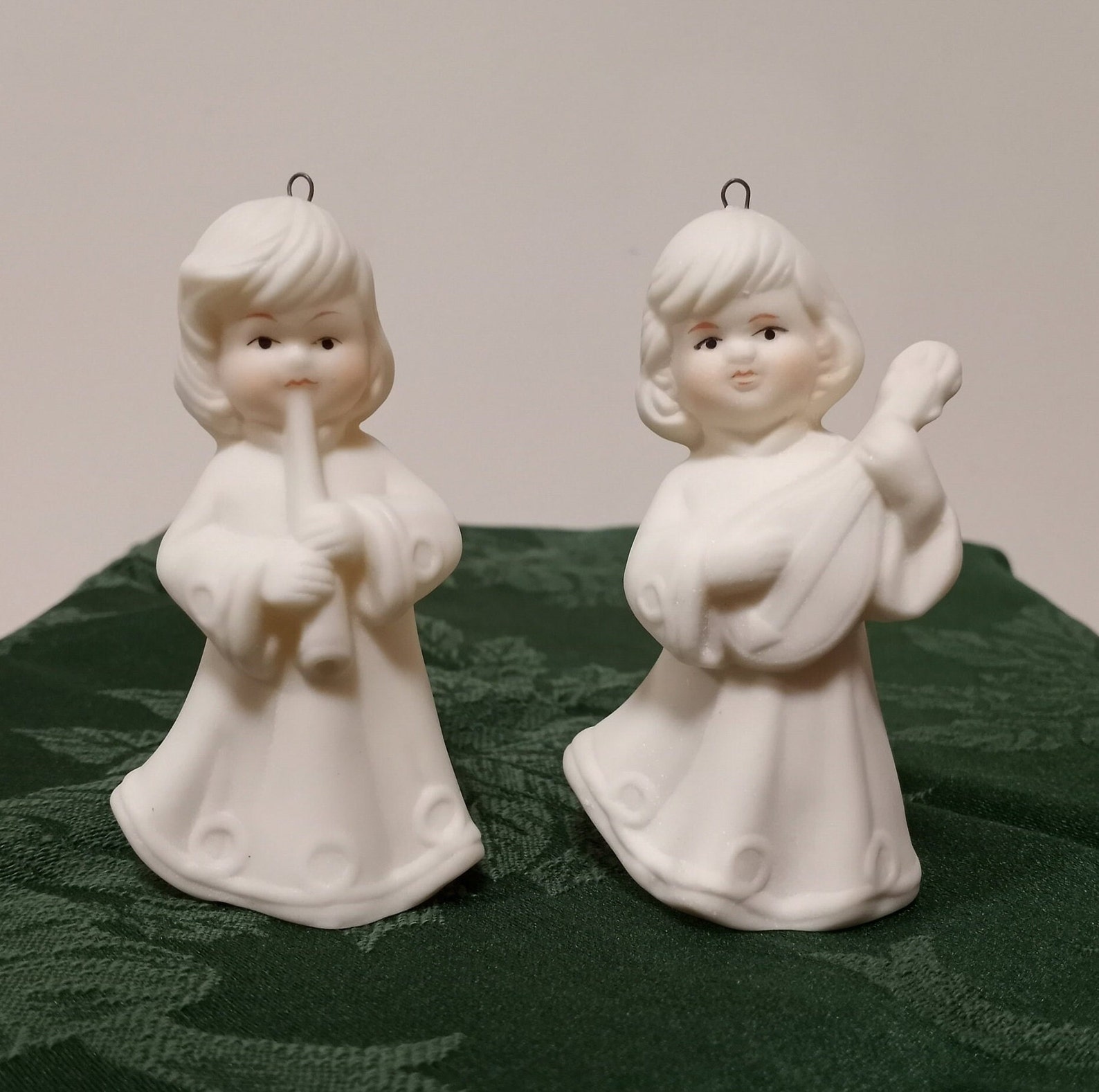 Set of Four Vintage Ceramic Angels With Musical Instruments, Christmas ...