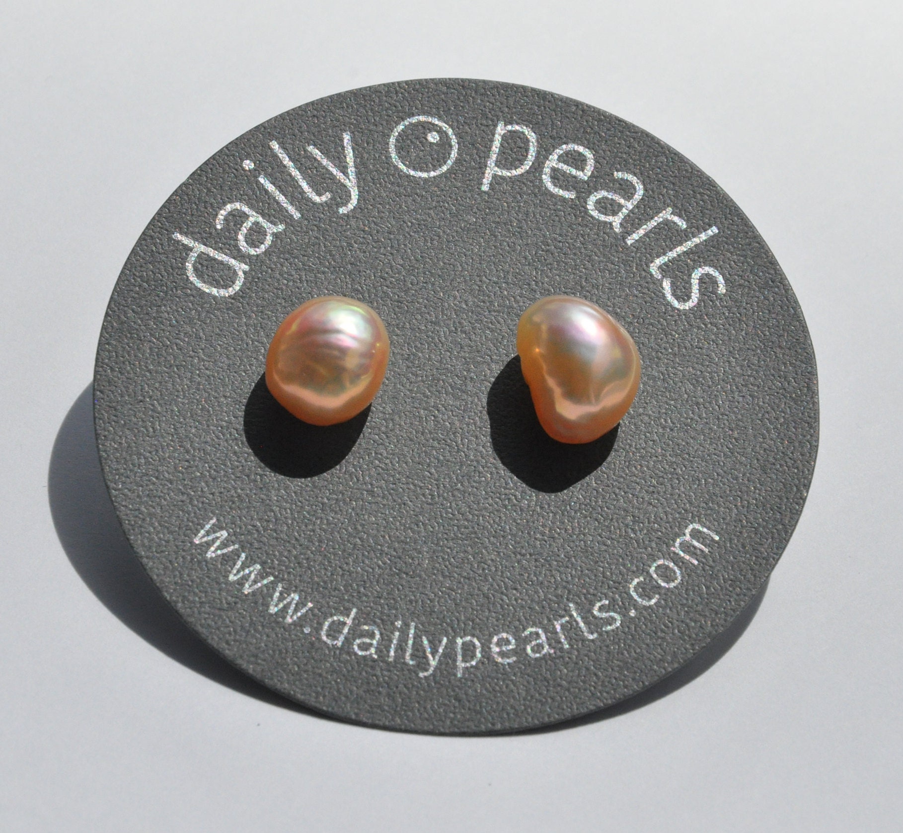 10mm Baroque Pearl Studs, Metallic Bronze, Warm and Unusual