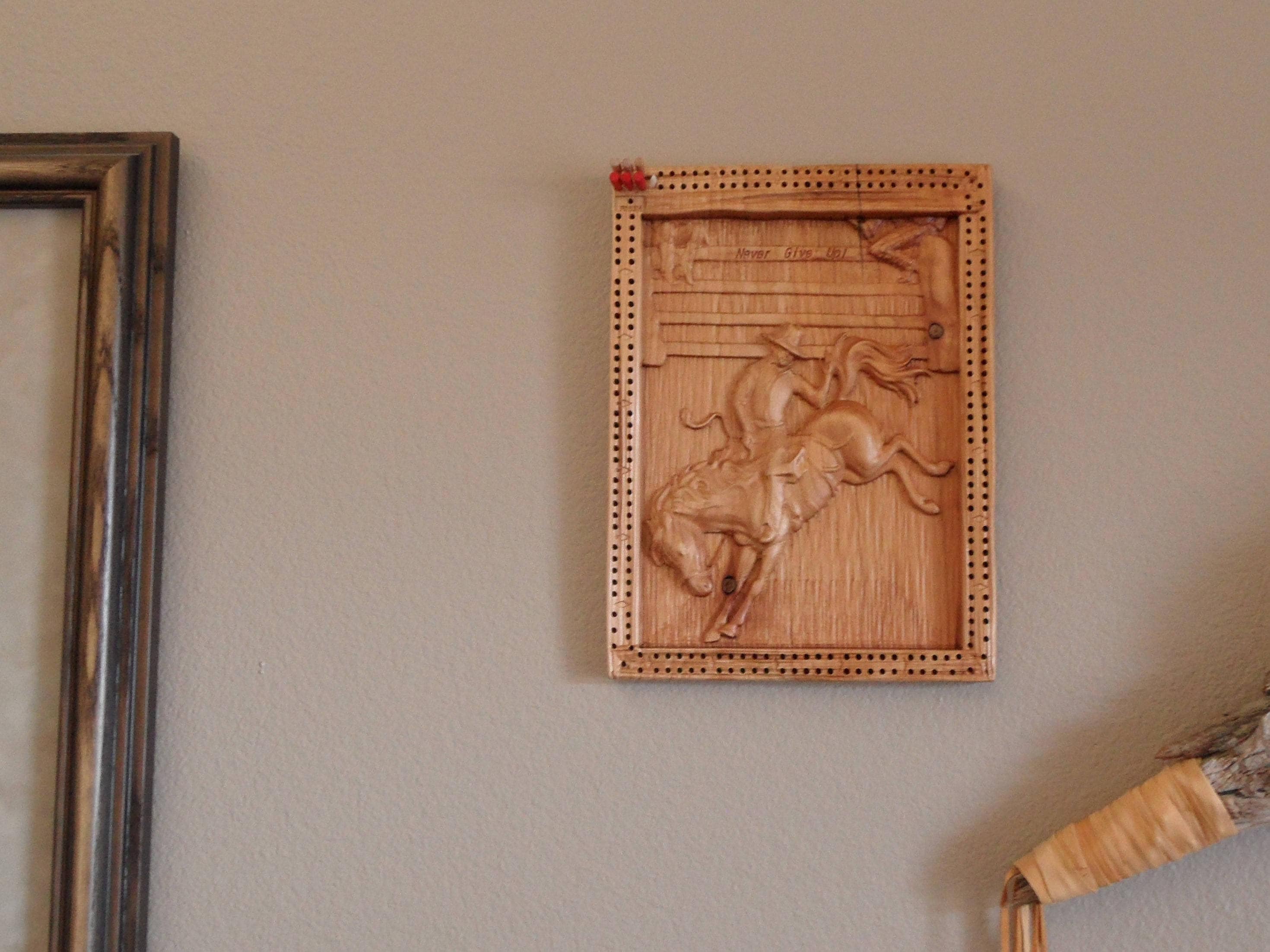 Saddle Bronc Rodeo Cribbage Board - Never Give Up! - Etsy