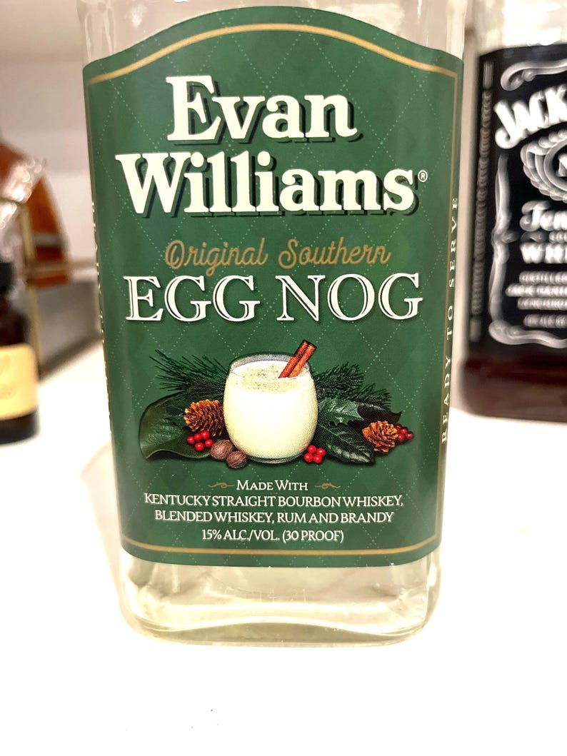 Evan Williams Egg Nog Empty Bottle - Etsy