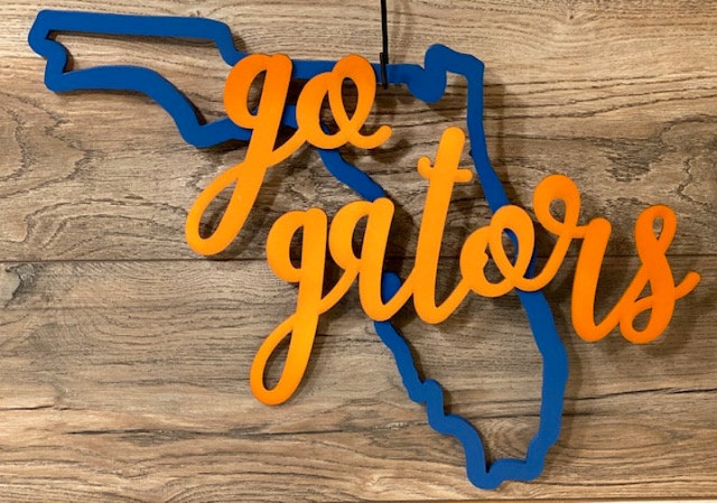 Large UF Florida Gators GO GATORS Wood Sign | Etsy