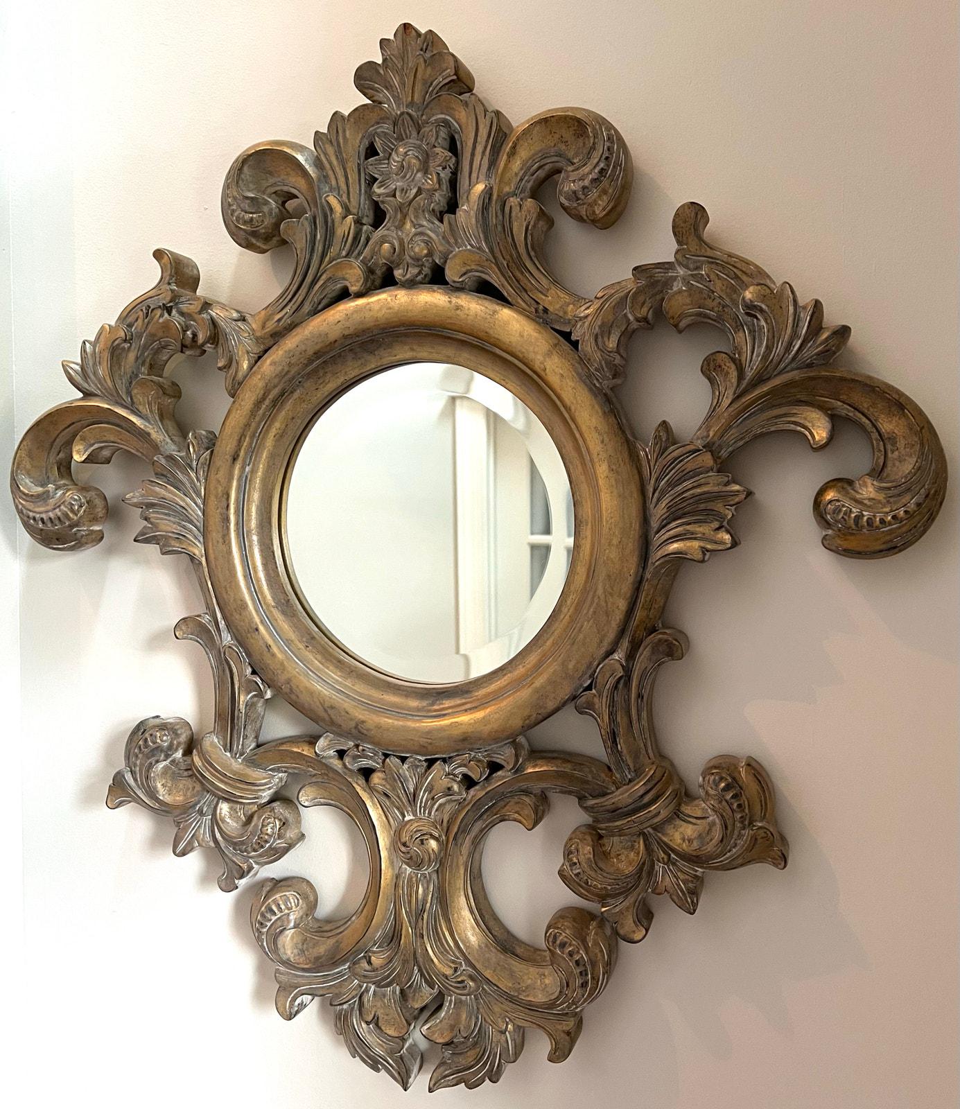 Vintage Beveled Wall Mirror Ornate Carved Gilt Rococo Florentine Frame ...