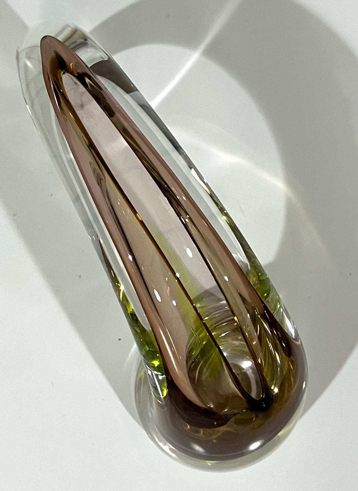 Vintage Evolutions by Waterford Art Glass Comma Vase Hand Blown 11 ...