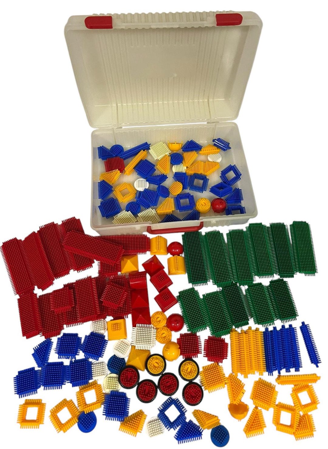 Vintage Bristle Blocks Lot X135 W/ Case Building Stem Toys Bricks ...