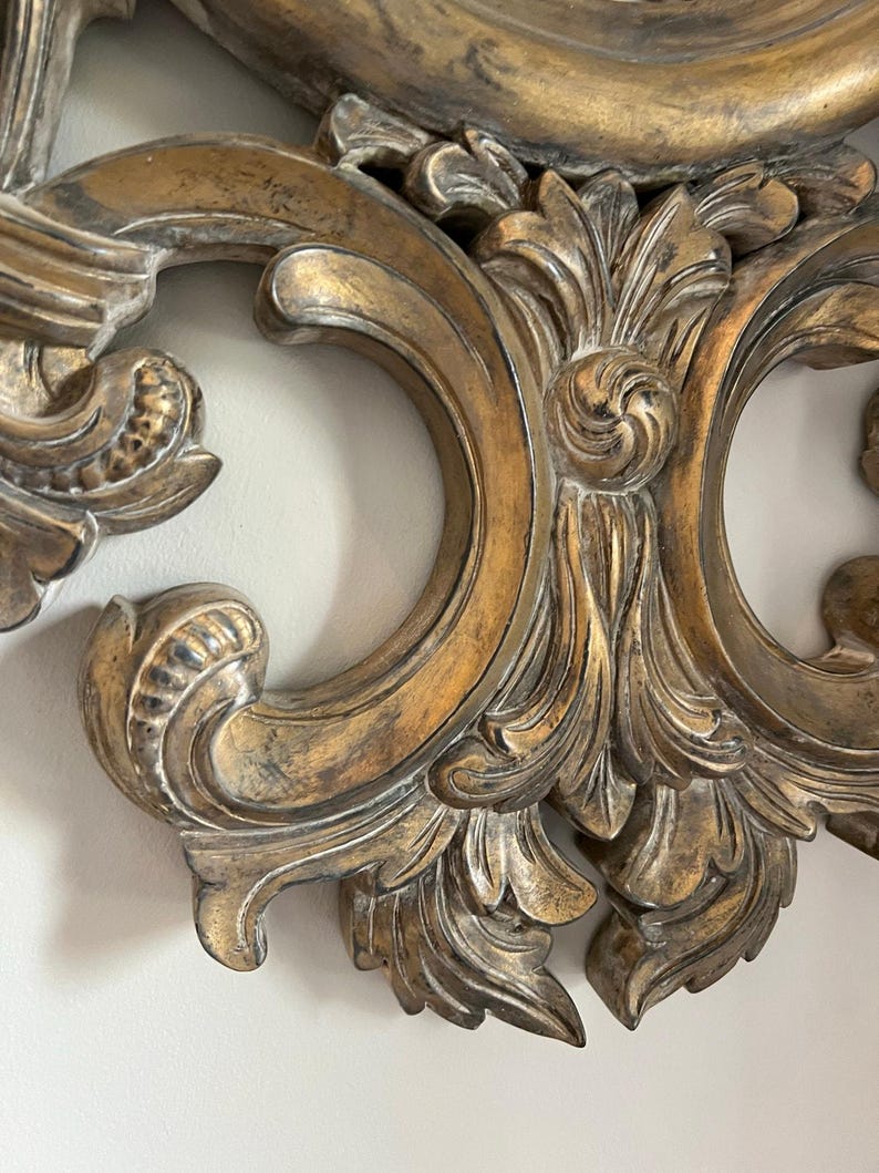 Vintage Beveled Wall Mirror Ornate Carved Gilt Rococo Florentine Frame ...