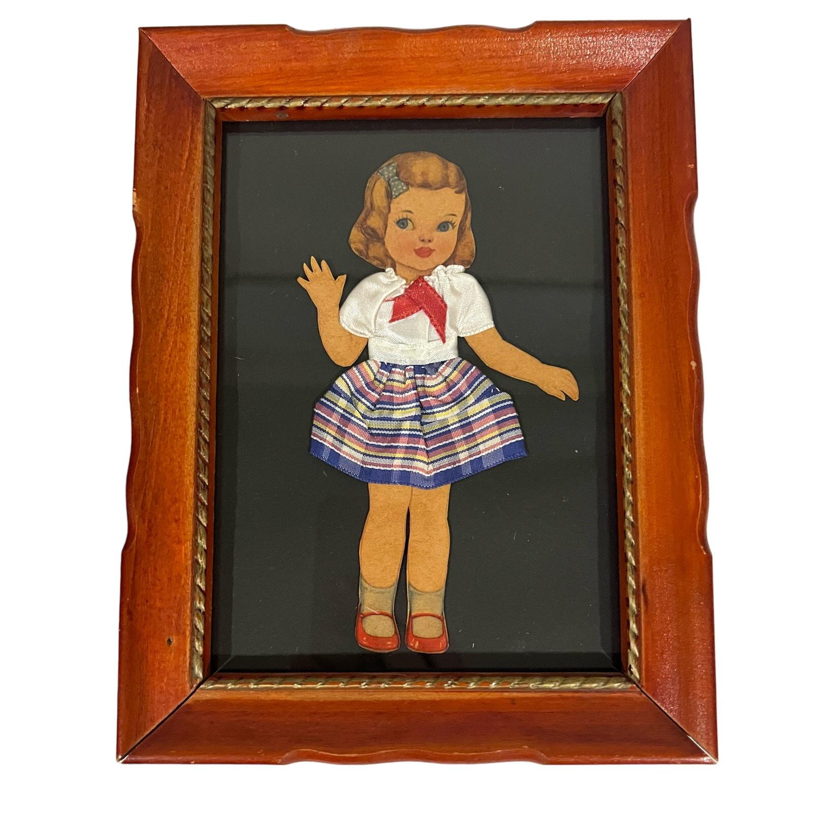Vintage Framed Paper Dolls With Fabric Boy Girl Antique Pair Set - Etsy