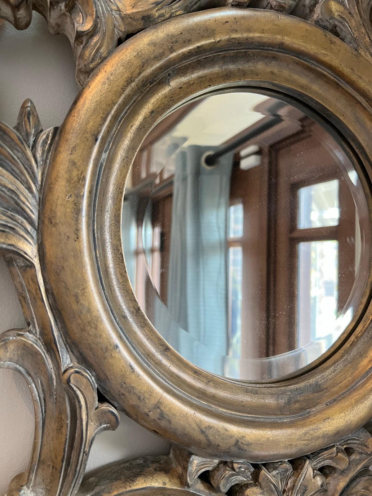 Vintage Beveled Wall Mirror Ornate Carved Gilt Rococo Florentine Frame ...