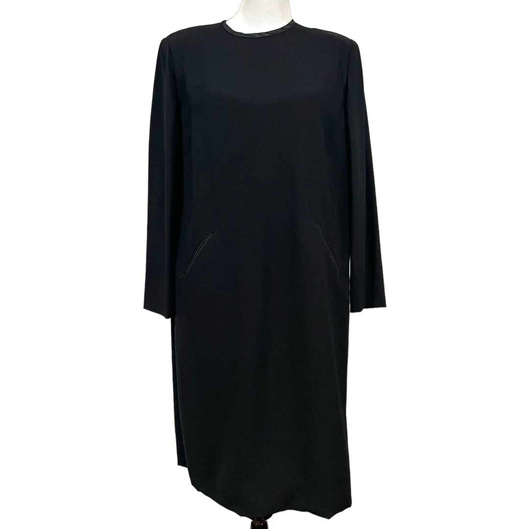 Aurora Ruffalo Christian Rupert’s Vintage Dress Shift Black Long Sleeve ...