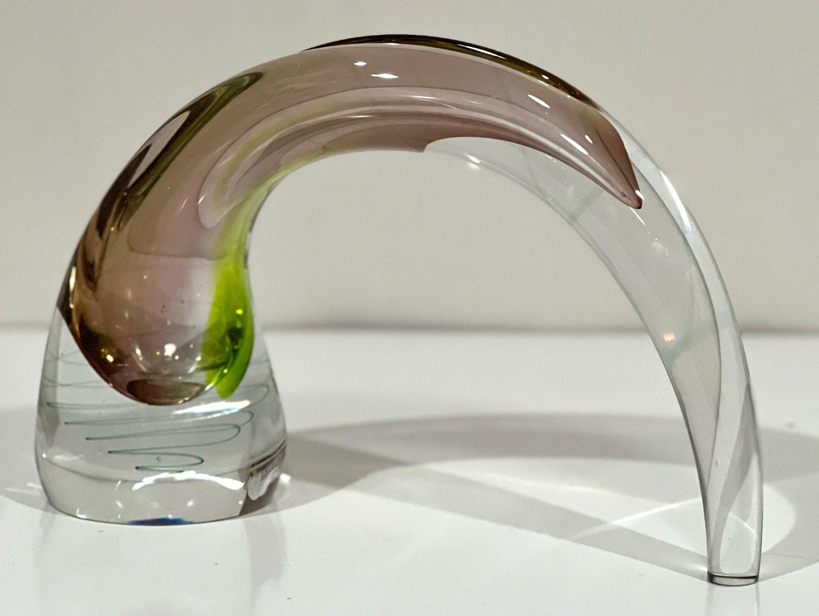 Vintage Evolutions by Waterford Art Glass Comma Vase Hand Blown 11 ...