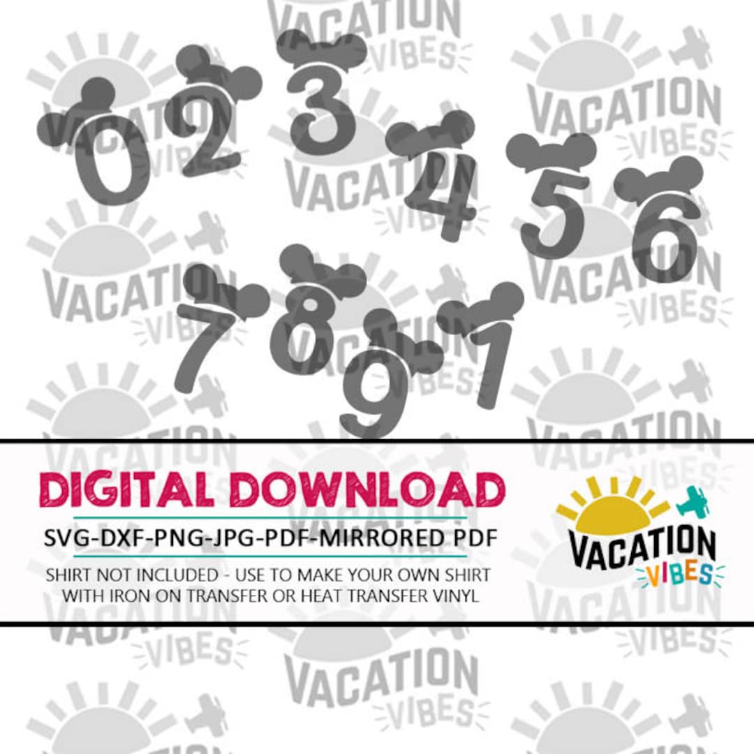 Disney Numbers Svg 0 1 2 3 4 5 6 7 8 9 Svg Mickey Disneyland Cut File ...