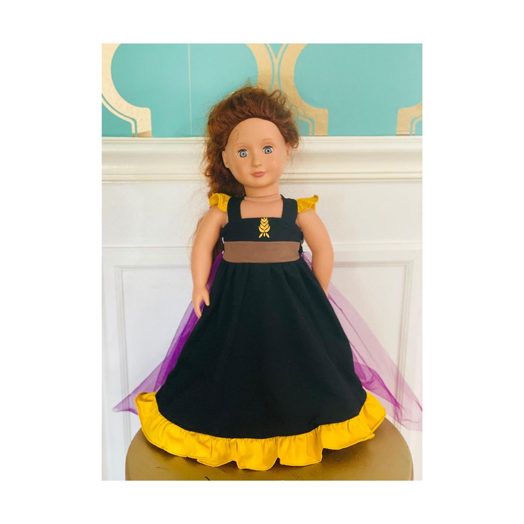 Princess Anna 18 Inch Doll Clothes, Frozen Anna 18" Doll Dress, Doll ...