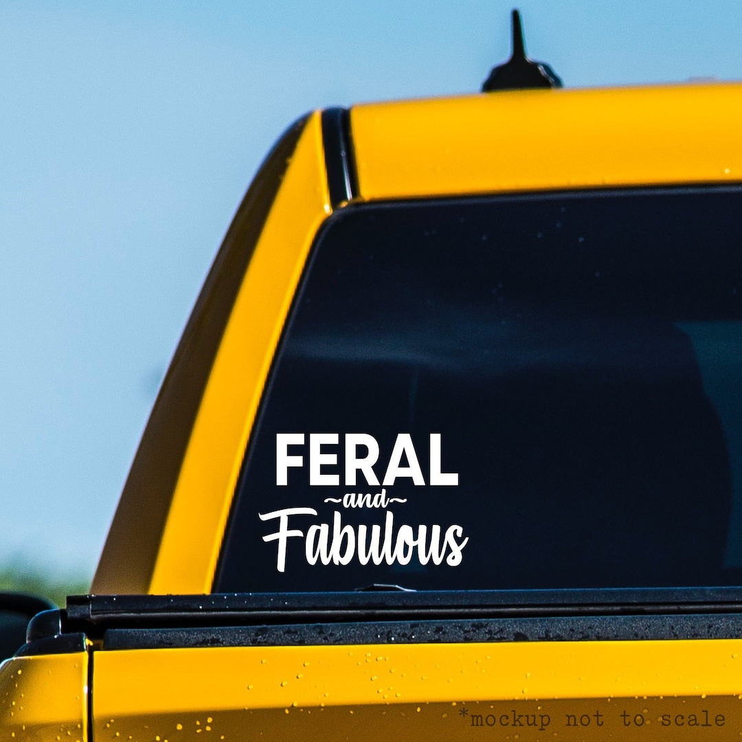 Funny Car Decals: Feral and Fabulous, Sarcastic Truck Sticker - Etsy