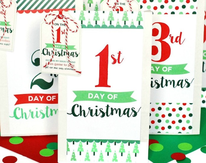 Christmas Countdown, 12 Days of Christmas, Neighbor Gift, Digital ...