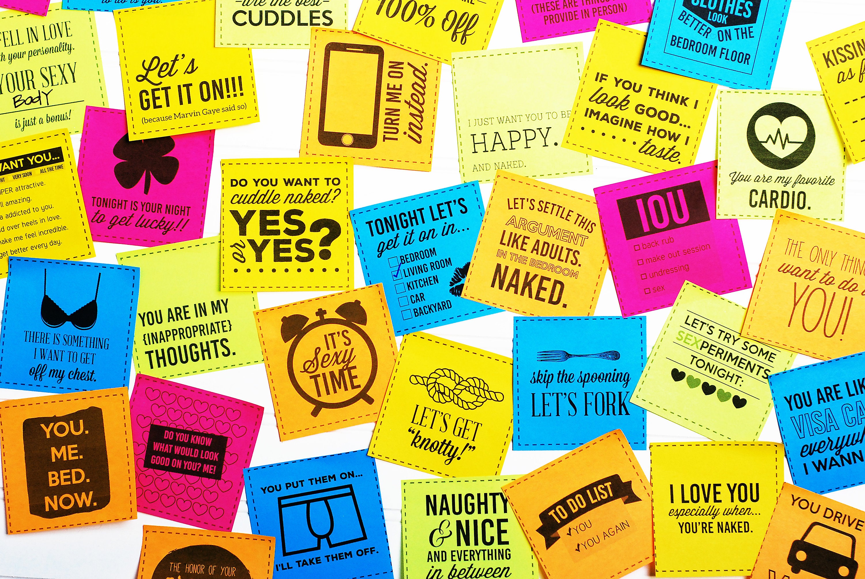 Mini Love Note Pack Sexy Sticky Notes Printable Pack Digital