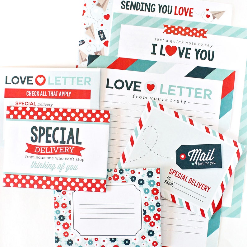 Love Letter Kit, Envelopes Templates, Love Letter Box, Digital Download ...