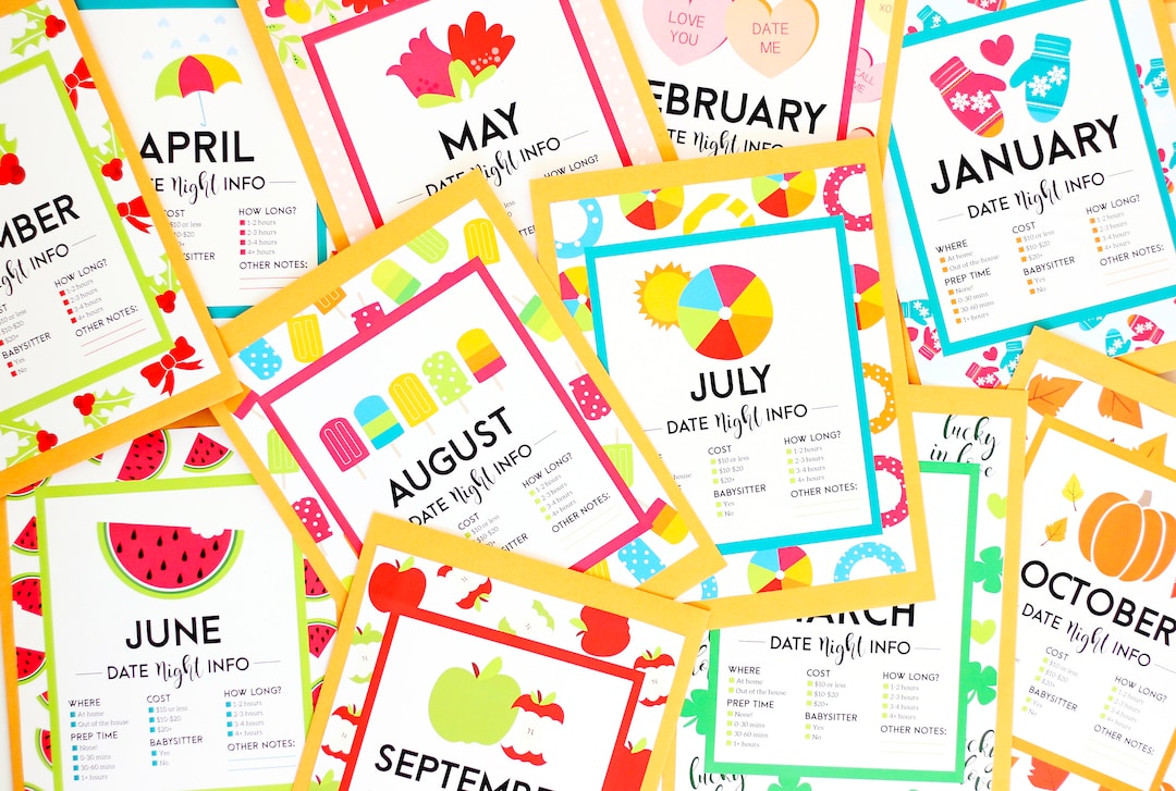 Year of Date Night Envelopes, Date Night Ideas, Date Night Planner ...