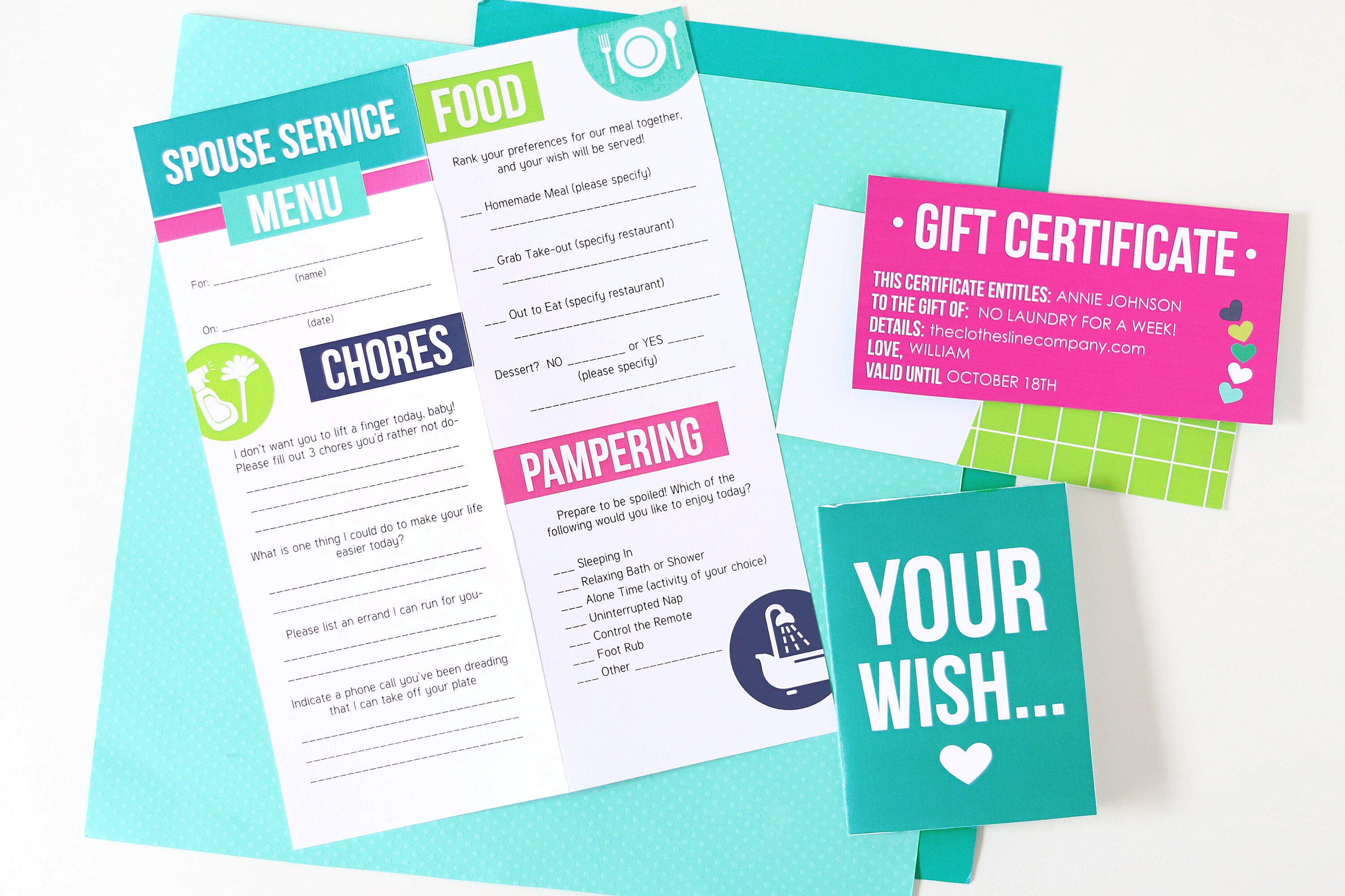 Acts of Service Gift Basket, Anniversary Gift, Gift for Him, Instant ...