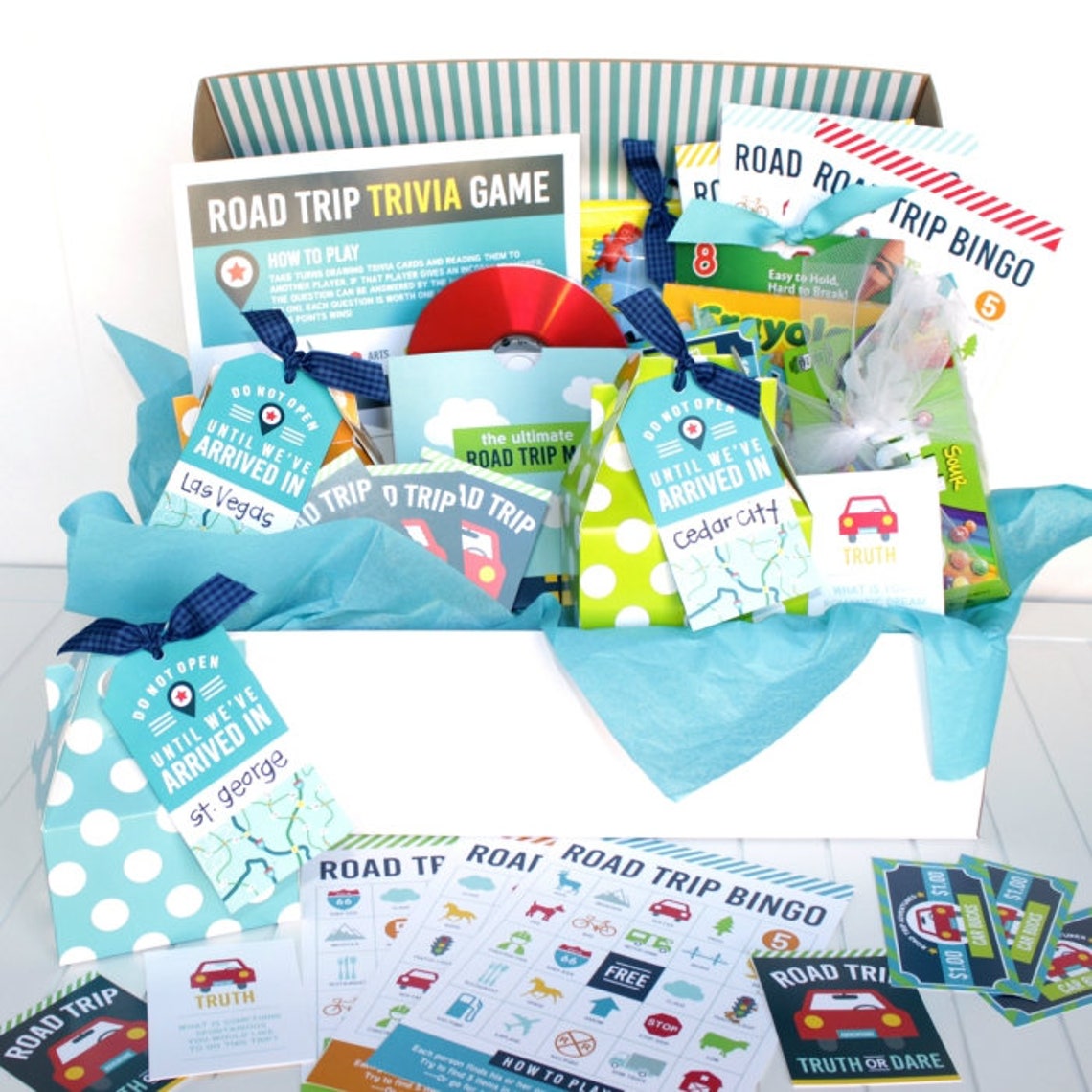 Road Trip Adventure Box, Road Trip Games, Road Trip Bingo, Road Trip ...