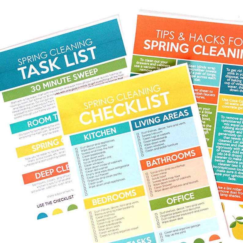Cleaning Organizer Chore Charts Cleaning Checklist Spring - Etsy