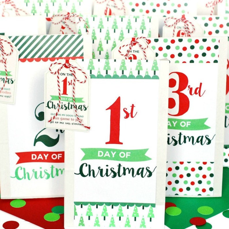 Christmas Countdown, 12 Days of Christmas, Neighbor Gift, Digital ...