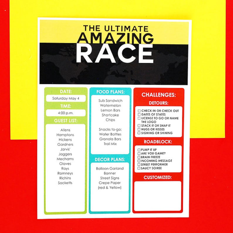 Amazing Race Game, Halloween Party, Group Date Idea, Family Reunion ...