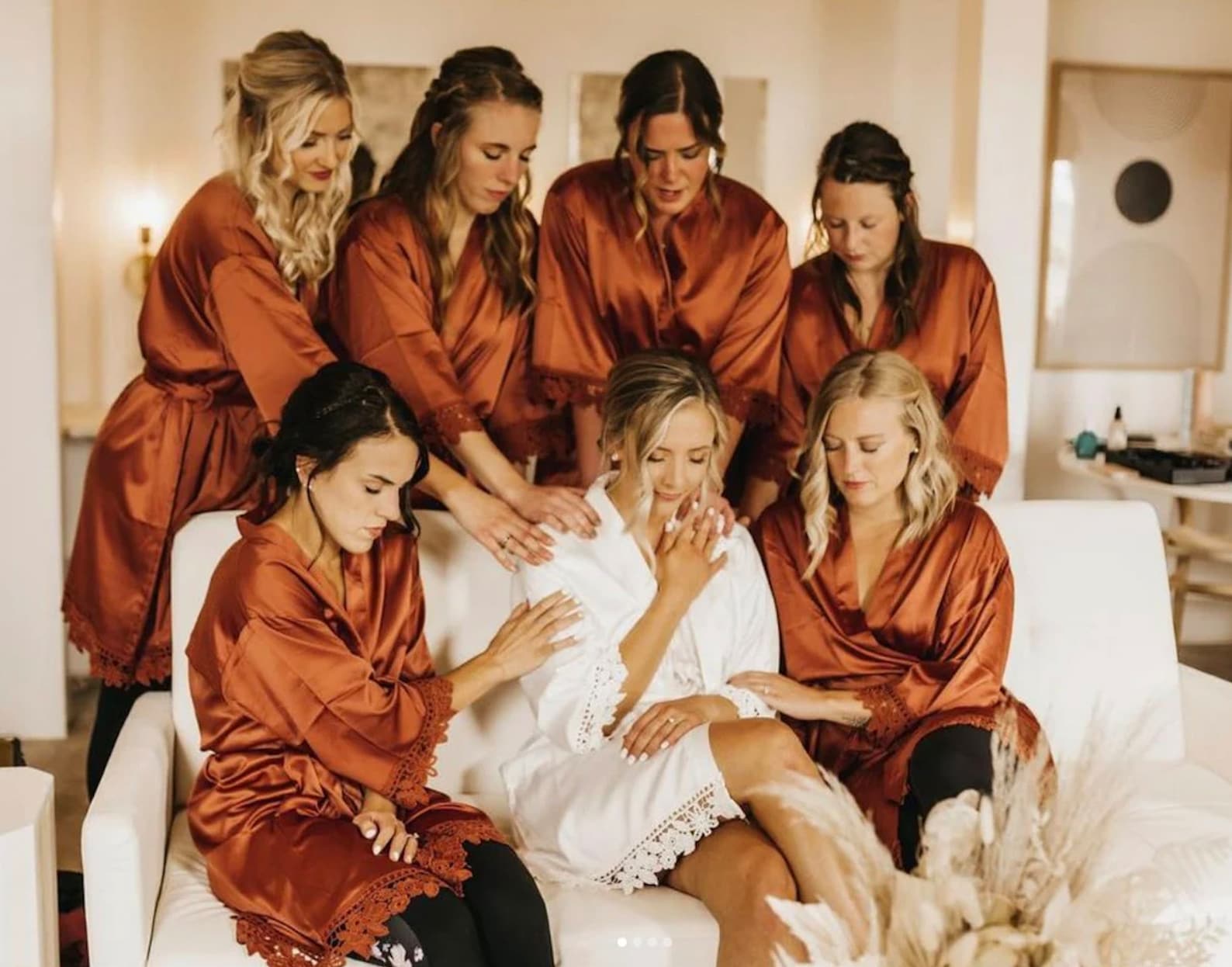 Silk Bridesmaid Robe Gifts White Lace Bridal Robe for Wedding - Etsy