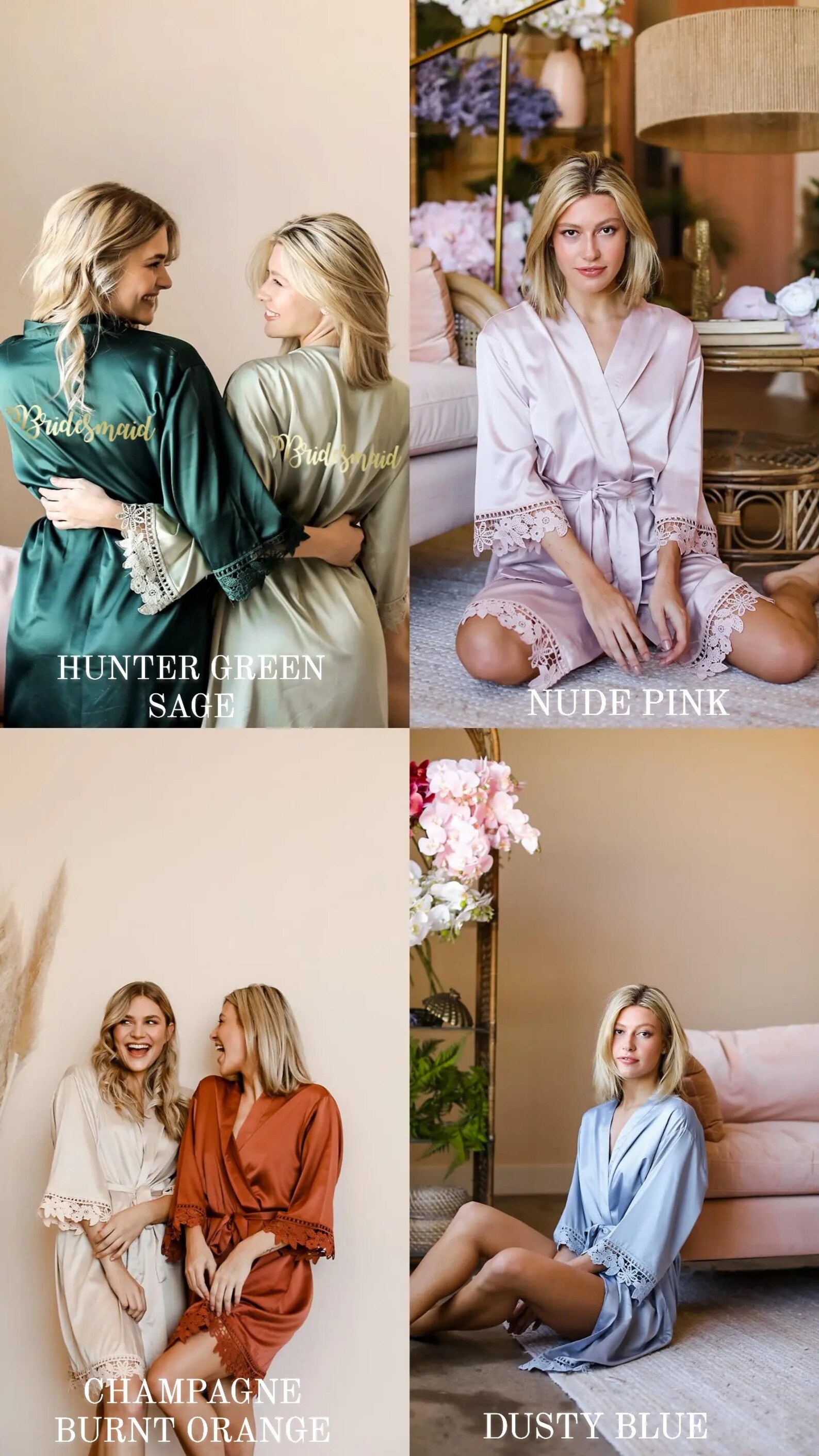 Silk Bridesmaid Robe Gifts White Lace Bridal Robe for Wedding - Etsy