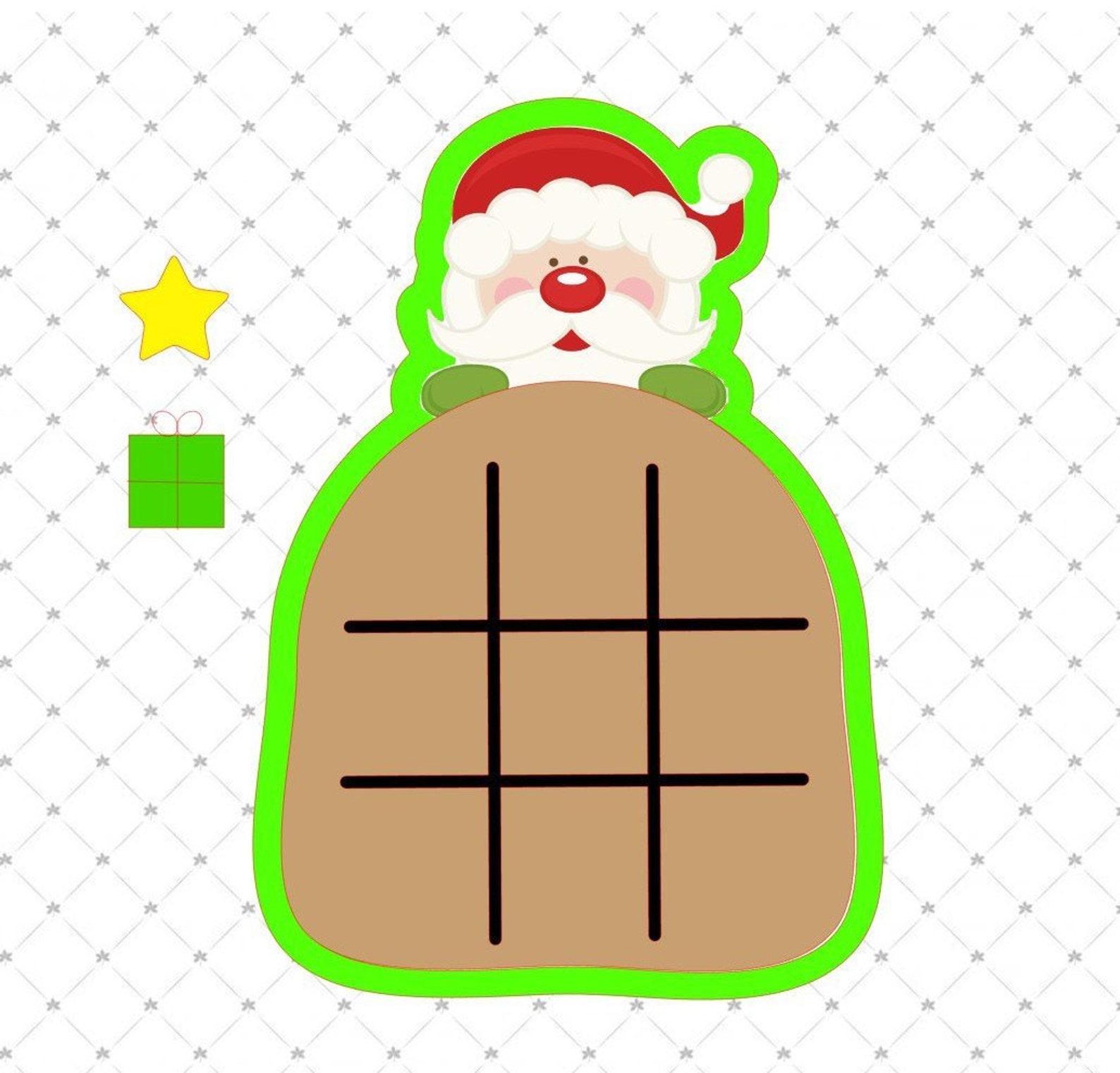 Santa Tic Tac Toe Cookie Cutter - Etsy