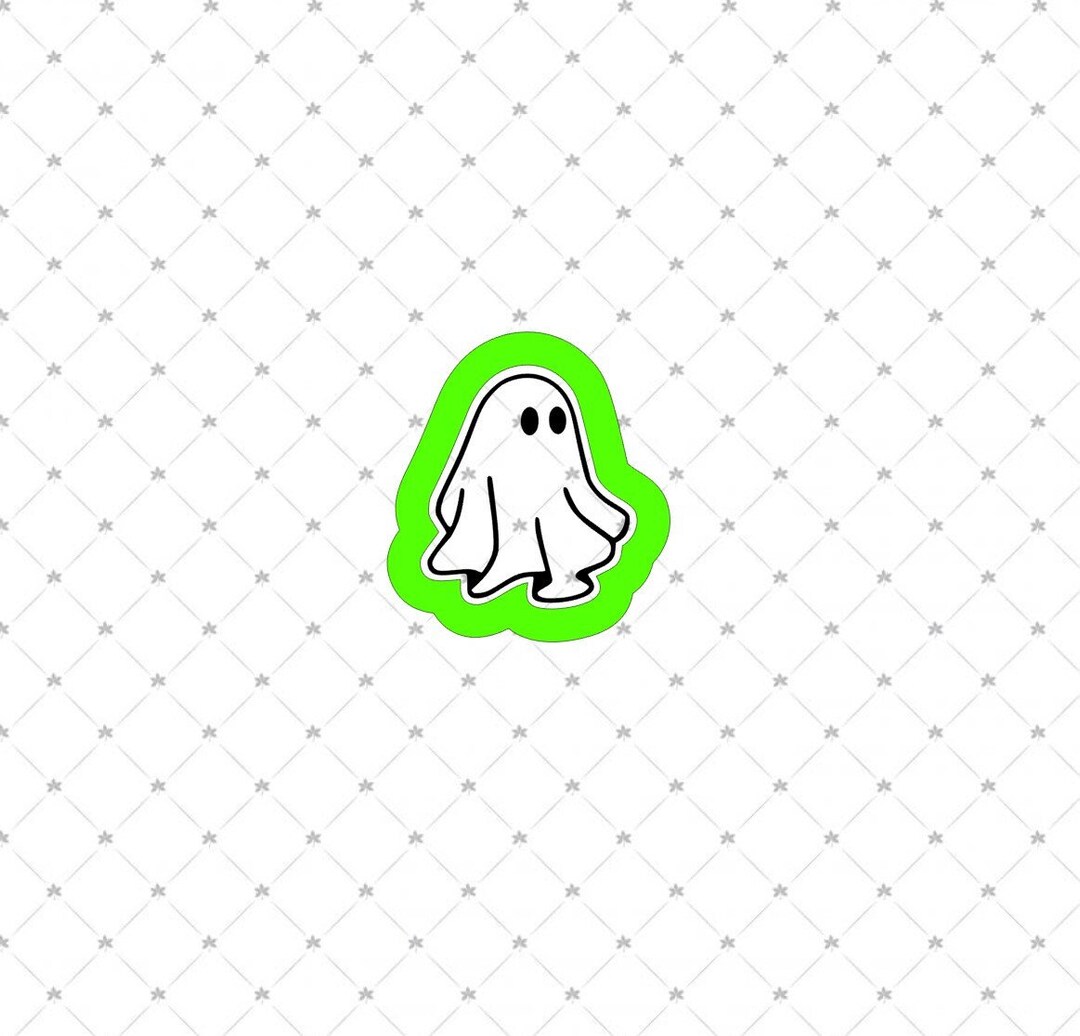 Mini Ghost Cookie Cutter And Stencil Etsy