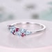 Blue Topaz Ruby Ring: Sterling Silver Cluster Wedding Band - Etsy