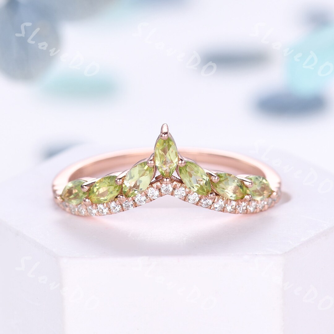 Family Birthstone,peridot Wedding Ring,vintage Peridot Stacking Ring ...