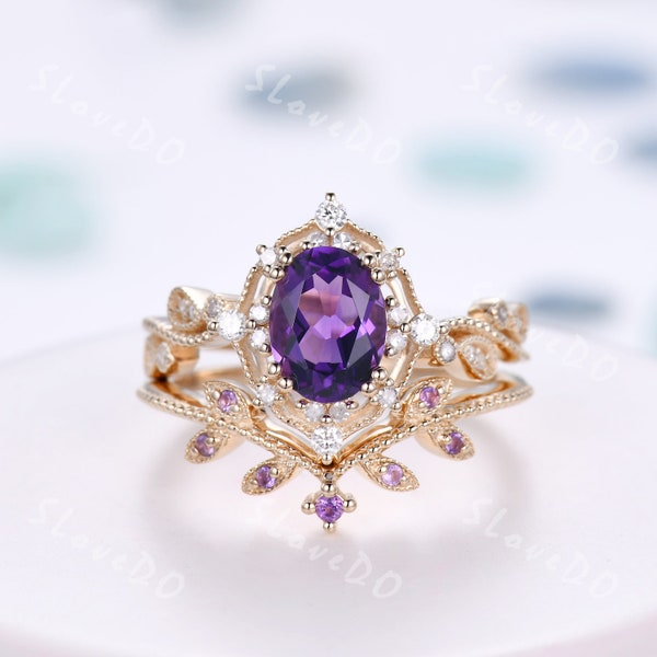 Amethyst Engagement Ring - Etsy