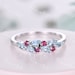 Blue Topaz Ruby Ring: Sterling Silver Cluster Wedding Band - Etsy