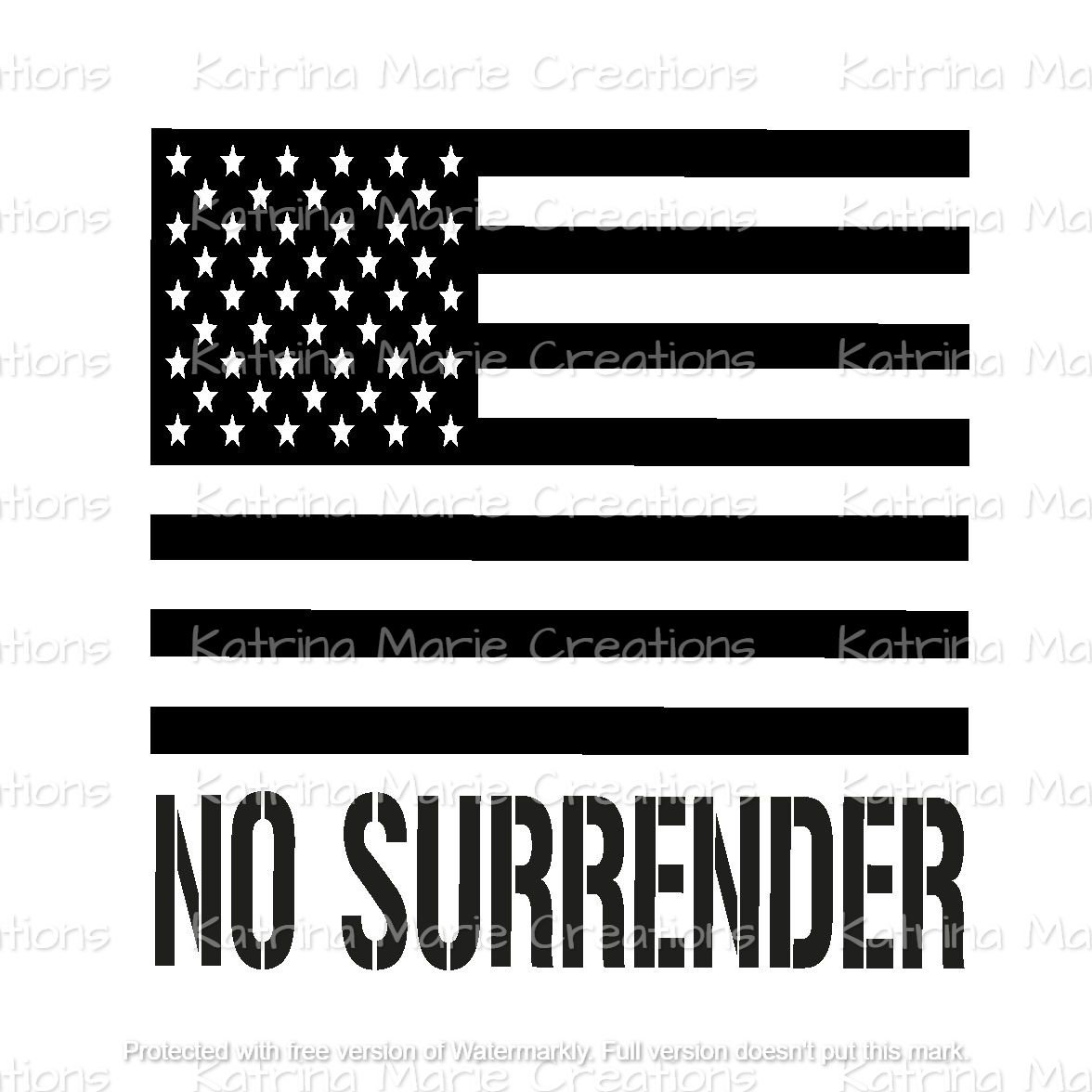 Black American Flag No Surrender SVG Black Flag - Etsy