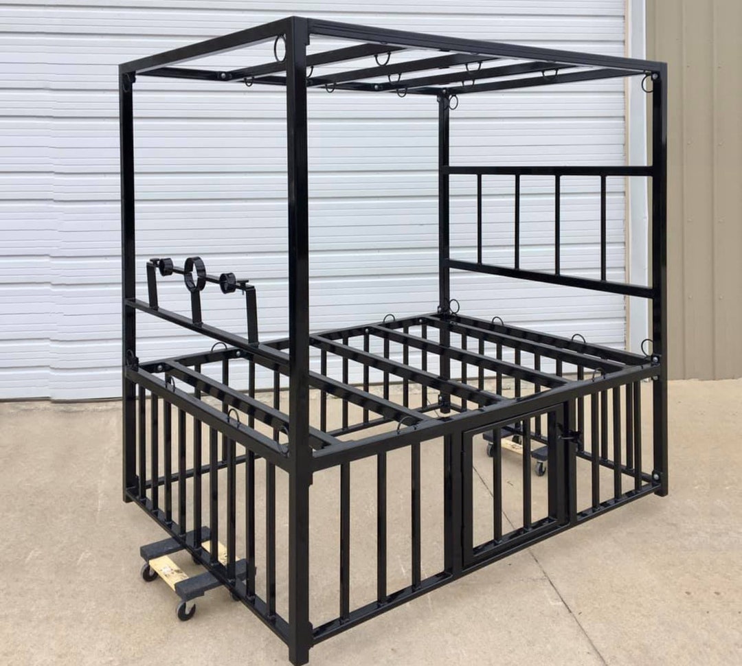 Ultimate Bondage Bed With Cage and Bondage Stocks Bedroom Fetish ...