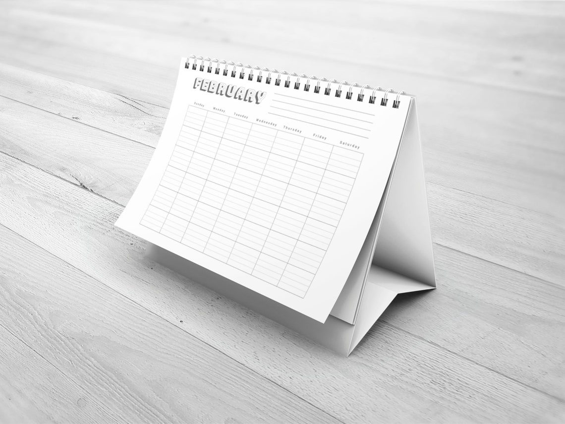 Monthly Blank Calendar - Sunday Start, Printable Calendar Pages, 12 ...