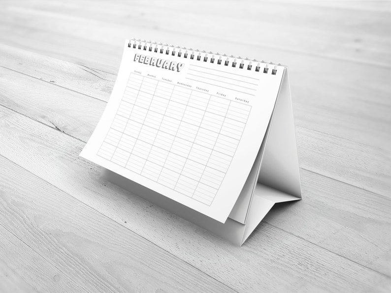 Monthly Blank Calendar - Sunday Start, Printable Calendar Pages, 12 ...