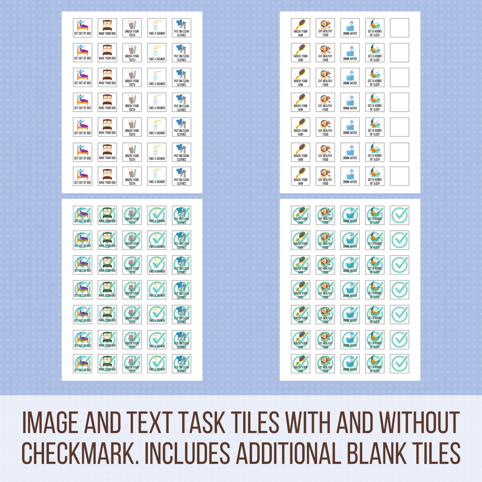 Self Care Bingo Cards and Task Tiles, Instant Digital Download - Etsy