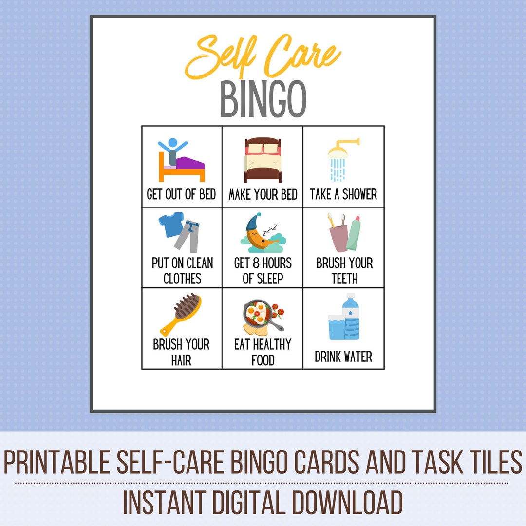 Self Care Bingo Cards and Task Tiles, Instant Digital Download - Etsy