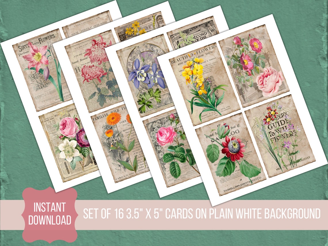 Vintage Ephemera Printable Collage Sheets for Scrapbooking and - Etsy