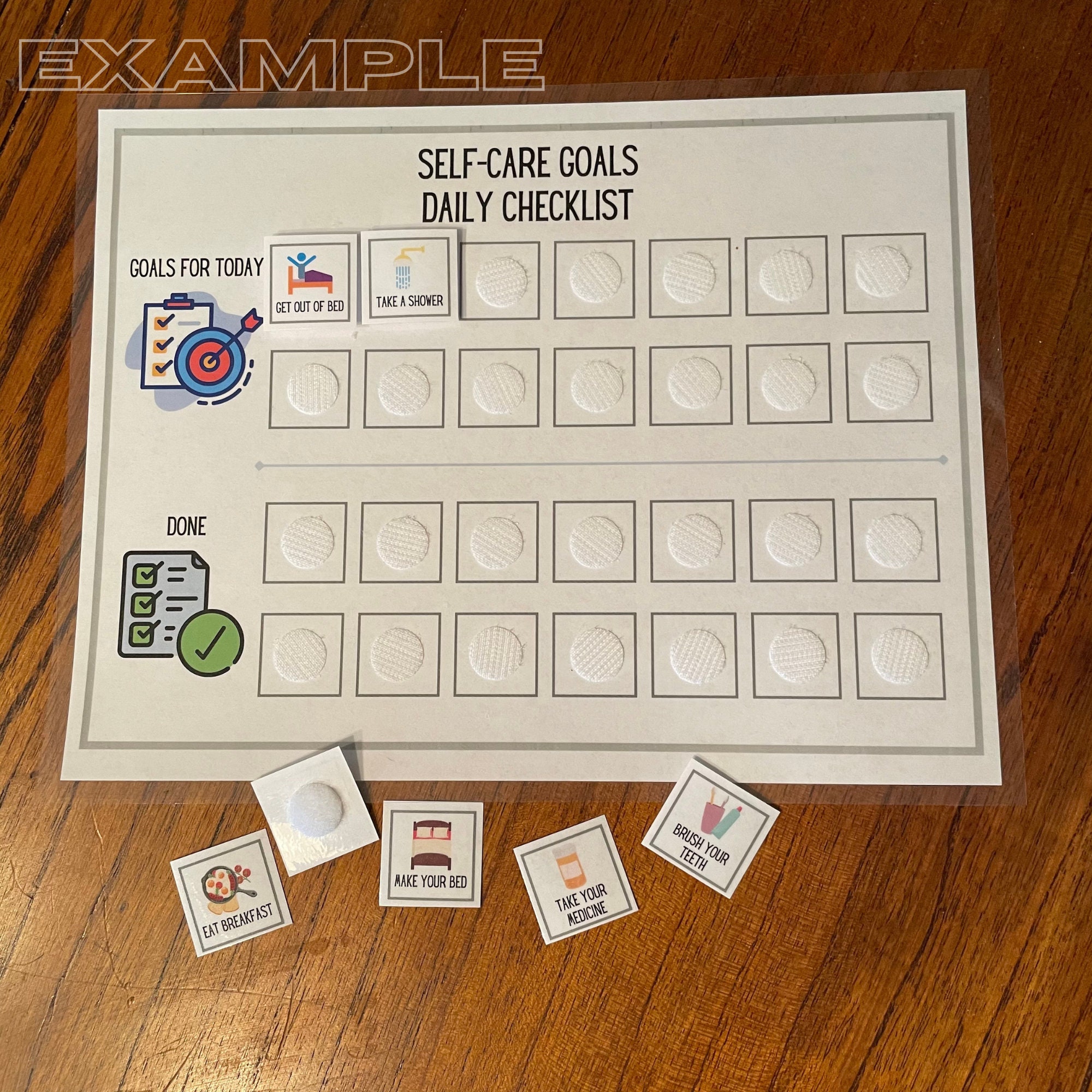 Self Care Chart, Printable Daily Checklist and Task Tiles, Goal Planner ...