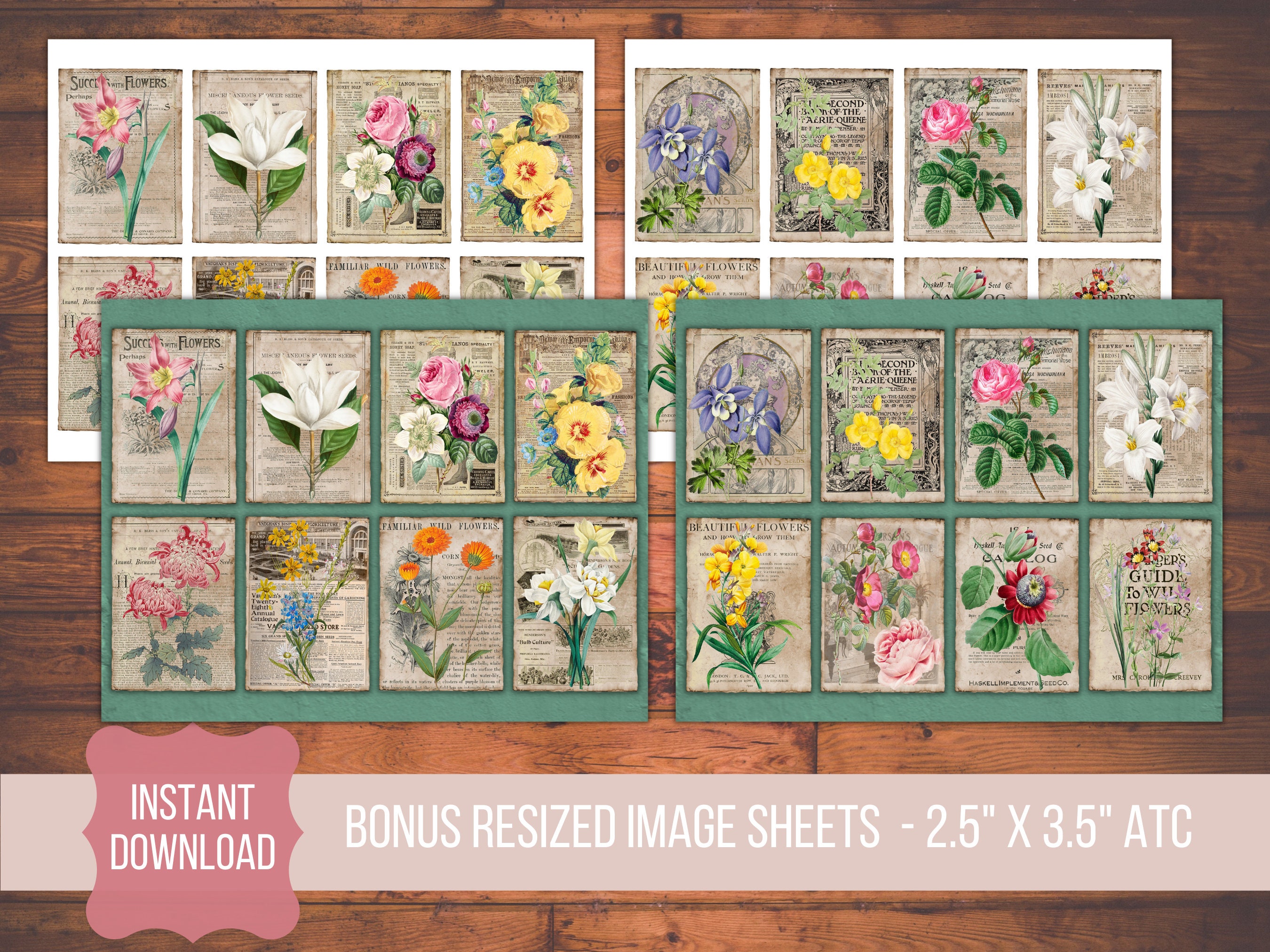 Vintage Ephemera Printable Collage Sheets for Scrapbooking and Junk ...
