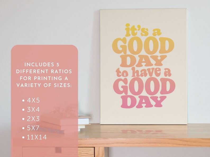 Positive Affirmation Wall Art, Good Day Quote, Printable Motivational ...
