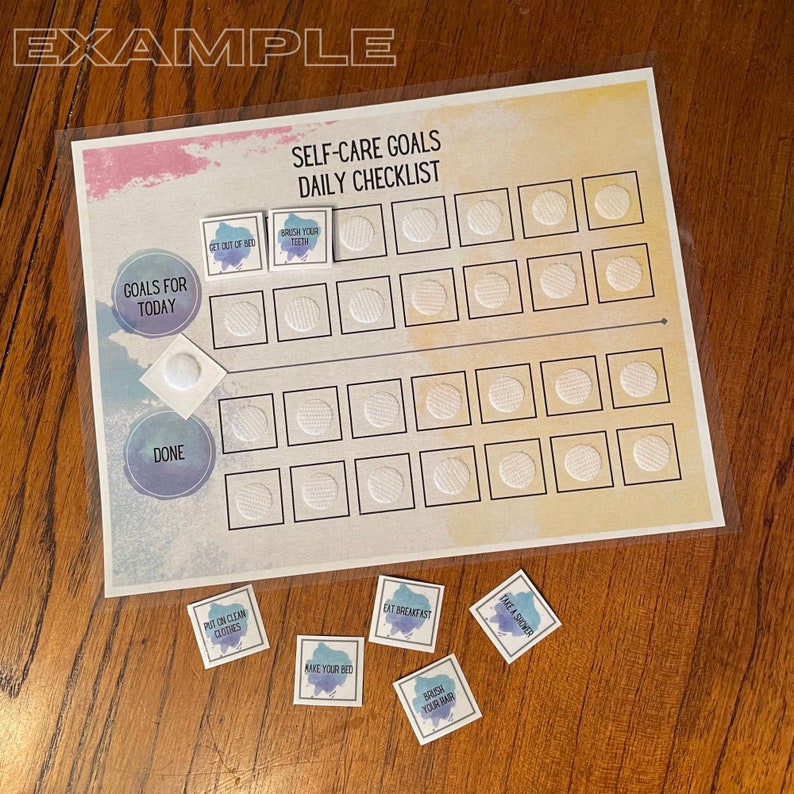 Printable Self Care Chart and Task Tiles Daily Self Care - Etsy