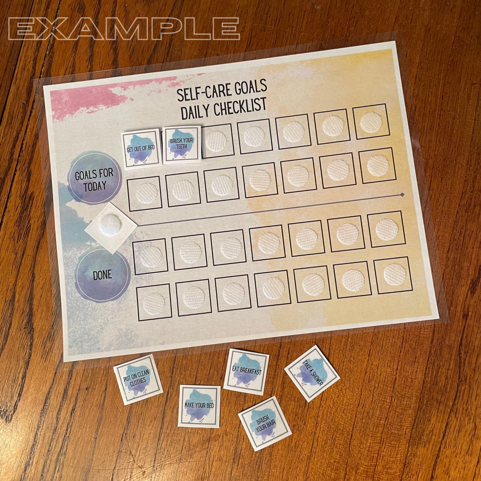 Printable Self Care Chart: Daily Checklist & Task Tiles (digital ...