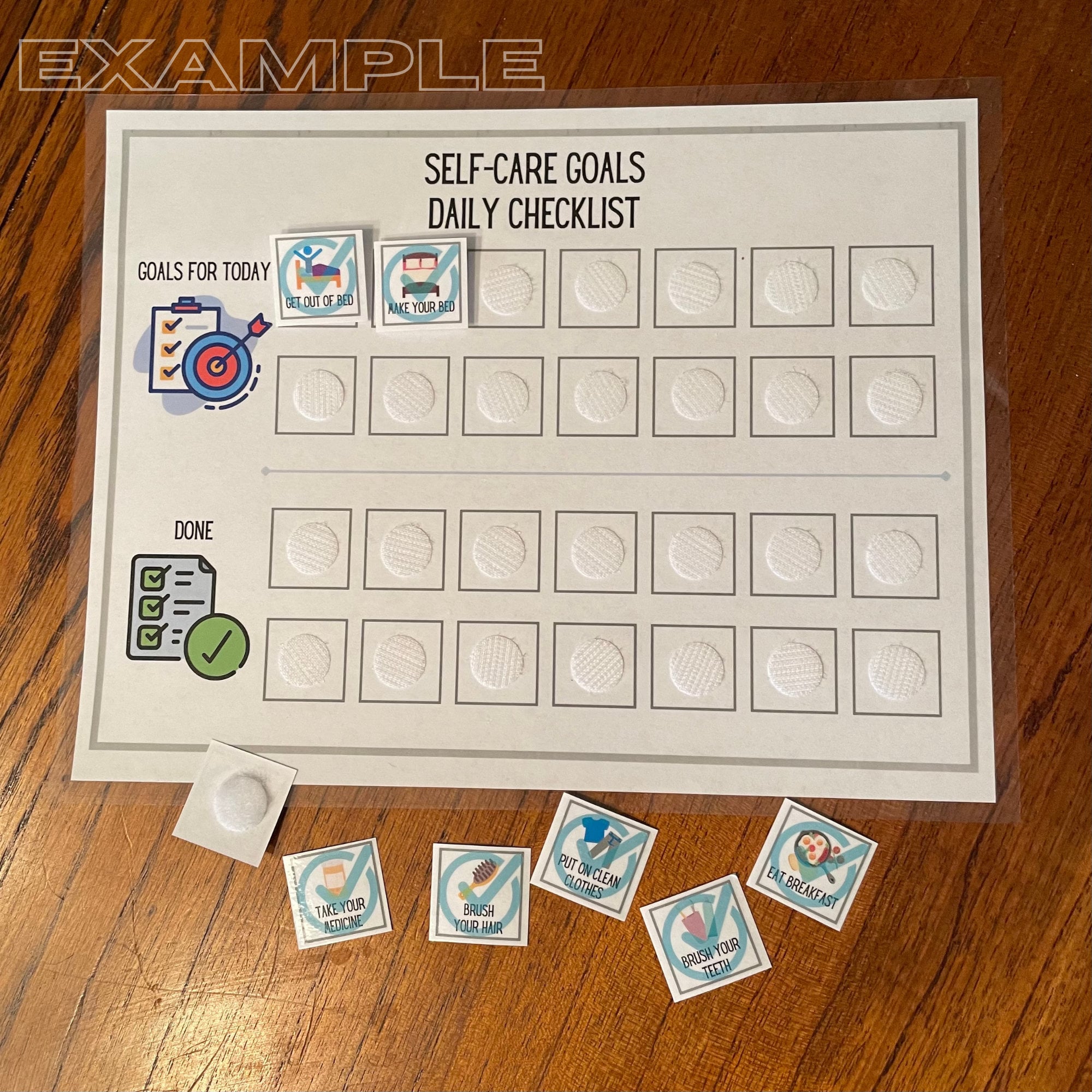 Self Care Chart, Printable Daily Checklist and Task Tiles, Goal Planner ...