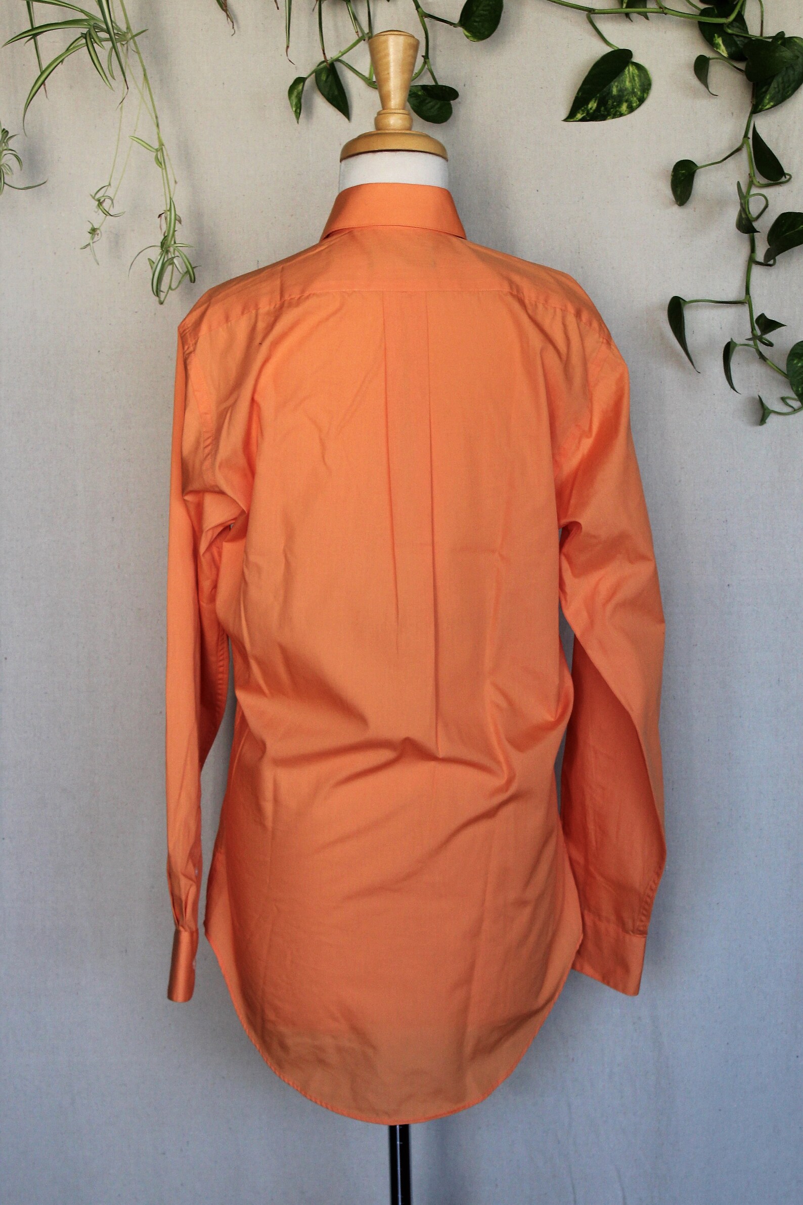 Orange Cotton Shirt/Mens Button Up Shirt/Mens Small Shirt | Etsy