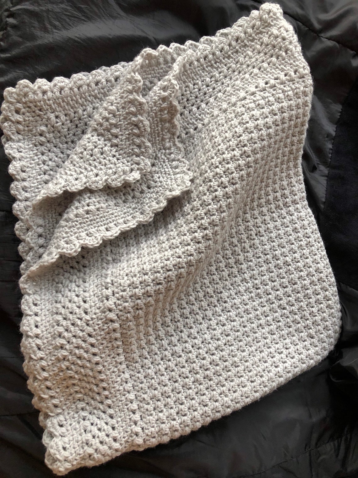 Neutral Gray Crochet Infant/receiving Blanket for Girls With Matching ...