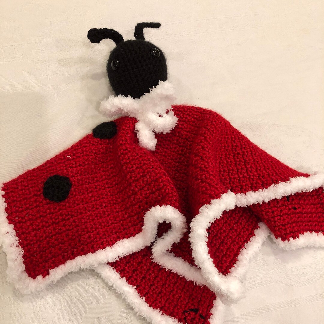 Crochet Ladybug Lovey/security Blanket for Babies. (deafblind Artist ...